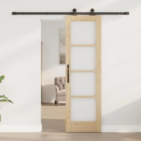 Posuvné dveře ORKDAL 61 x 198,5 cm Masivní borové dřevo a sklo 3332013