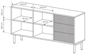 TAVO d | komoda 153 2D3S | 153,5 cm | dub cremona