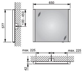 Keuco Royal Reflex 2 - Zrcadlo s osvětlením 650 x 577 x 42 mm 3 varianty osvětlení stmívatelné, 14296002000