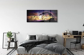 akrylový obraz Dračí lodě mraky sea 120x60 cm