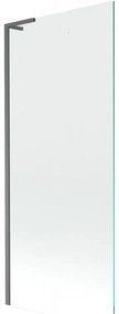 Mexen Next, vanová zástěna 1-křídlová 80 x 150 cm, fixní křídlo, 6 mm čiré sklo, broušený grafit profil, 895-080-000-03-00-66