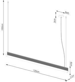 Závěsné LED svítidlo Farge 120, 1x LED 38w, 3000k, p