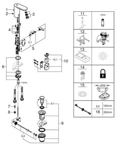 GROHE 36331001 - Umyvadlová baterie EUROECO 1 14” lesklý chrom