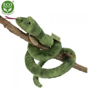 RAPPA Plyšový had zelený 90 cm / ECO-FRIENDLY / od 0 měsíců