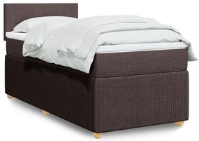 Box spring postel s matrací tmavě hnědá 90x190 cm textil