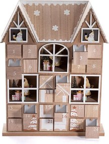 Dřevěný LED adventní kalendář s šuplíčky DOMEK