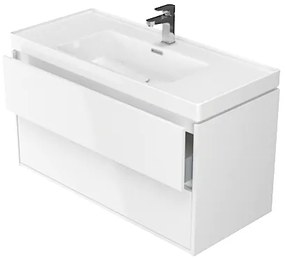 Cersanit - SET B106 Crea skříňka + Crea 100 umyvadlo, Bílá, S801-280