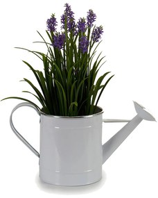 Obal na květináč ve tvaru konce, kovový, bílý, výš. 18 cm