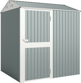Outsunny kovový zahradní domek na nářadí 3,5 m² – vysoký uzamykatelný zahradní domek se štítnou střechou, větráním a rukavicemi v balení, 209 x 177 x…