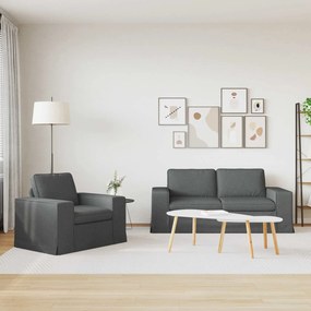 Set pohovek 2 ks Tmavě šedá textil 3407545