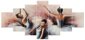 Gario Ručně malovaný obraz Nádherné baletky - 7 dílný Rozměry: 210 x 100 cm