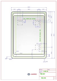 Amirro Zrcadlo na zeď dveře chodbu do pokoje ložnice koupelny předsíně STELLA 80 x 60 cm s LED osvětlením dokola a se zaoblenými rohy 908-007