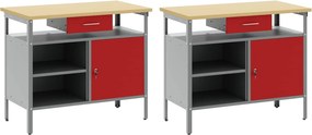 Sada pracovního stolu 2 ks Červená a šedá 3321389