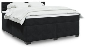 Box spring postel s matrací černá 180x200 cm samet 3288692