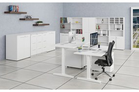 Kancelářský regál PRIMO WHITE, 2128 x 800 x 420 mm, bílá