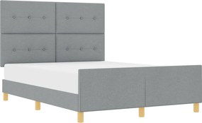 Rám postele s čelo Světle šedá 140 x 200 cm textil 3344732