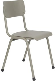 OnaDnes -20% Šedá kovová jídelní židle ZUIVER BACK TO SCHOOL OUTDOOR