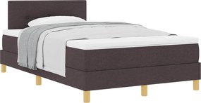 Postel s boxspringem s čelo Tmavě hnědá 120 x 200 cm textil 3338912