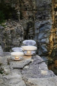 Designová stolní lampa Brokis Macaron L, PC1040 Barva skla: světle růžová - transparentní sklo (CGC46), Základna: Dub evropský - bíle mořený (CSFB1575), Disk: BROKISGLASS - kouřově šedá mat (CSOP1577)