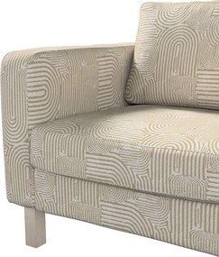 Potah na křeslo IKEA Karlstad, krátký barva béžová látka pletený vzor, vzorované