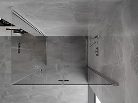 Mexen Mist-F Duo, skládací sprchový kout 115 x 120 cm, čiré sklo, chromový profil, 8A6-115L-120P-01-00