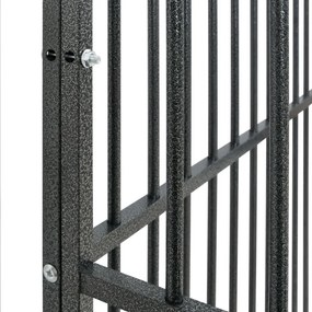 Ohrádka pro psy 8 panelů černá pozinkovaná ocel 3209557