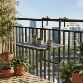Závěsný balkónový stůl Aretto 60 cm šedý