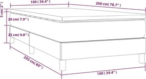 vidaXL Box spring postel s matrací 100x200 cm samet [3144316] Barva: Černá