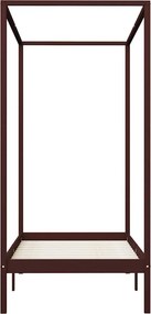 Rám postele s nebesy tmavě hnědý masivní borovice 90 x 200 cm 283268