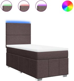 Box spring postel s matrací tmavě hnědá 90x200 cm textil 3293847