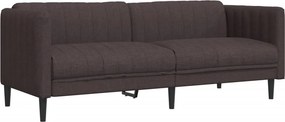 3dílná sedací souprava tmavě hnědá textil 3209232