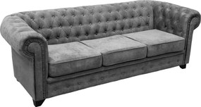 XXXLutz POHOVKA CHESTERFIELD, dřevo, textil, kompozitní dřevo, šedá MID.YOU - Pohovky - 000694009808