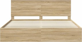 Rám postele s čelo Sonoma 200 x 200 cm Masivní borové dřevo 3410967