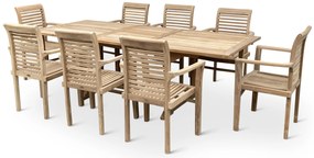 Noela Dřevěný zahradní nábytek Faisal I. teak set 1+8