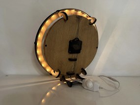 Li-Go "Azalka" světelné hodiny 230V/12V/dub velikost svítidla/hodin: 31 cm
