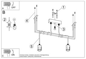 Sollux SL.0894 - Lustr na lanku SALAMANCA 2xE27/60W/230V