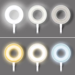Solight WO66-W -LED Stm. stolní lampa s klipem LED/8W/230V 3000/4000/5000K bílá