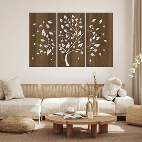 dřevo života 3 dílný dřevěný strom PODZIM Barevný vzor: Bílá, Rozměry (cm): 150x100