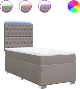 Box spring postel s matrací taupe 90x190 cm textil 3292654