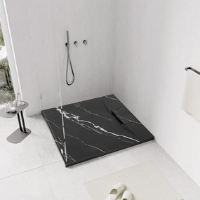 Rea Bazalt Carrara, SMC sprchová vanička 90x90, černá-kamenný vzor, ​​REA-K7003