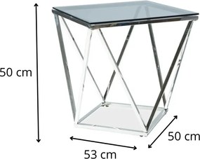 Konferenční stolek Silver B čirý/chrom