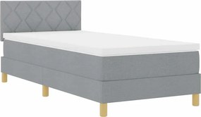 Postel s boxspringem s polštářem Světle šedá 90 x 190 cm textil 3338958