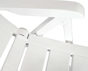 Skládací polohovací křesla 6 ks, plastová, bílá 275068