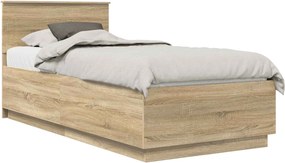 Rám postele s čelo Dub sonoma 90 x 190 cm Kompozitní dřevo 3408203