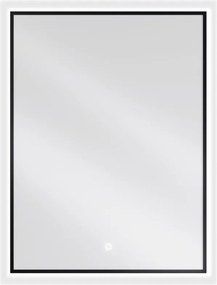 Mexen Erma podsvícené koupelnové zrcadlo 60 x 80 cm, LED 6000K, proti zamlžení, černý rám - 9814-060-080-611-70