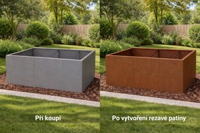 BestBerg Vyvýšený cortenový zahradní záhon  BBGR-640CT / 640 l / 150 x 100 x 43 cm / corten
