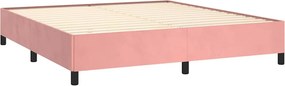Box spring postel s matrací růžová 180x200 cm samet 3129350