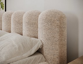 Postel Oloroso 160x200 s kovovým roštem a úložným prostorem, světle béžový ženyl