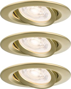 P 92419 LED vestavné svítidlo Nova Plus GU10 Flat IP65 93mm 3x4,9W 230V stmívatelné 2700K zlatá mat - PAULMANN