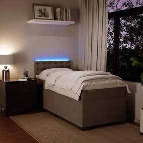 Box spring postel s matrací světle šedá 100x200 cm samet 3288546